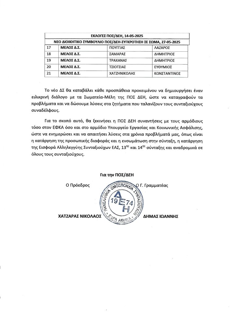 Σύνδεσμος Συνταξιούχων ΔΕΗ Αττικής - ΣΣ ΔΕΗ ΑΤΤΙΚΗΣ